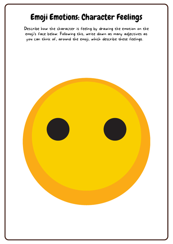 Emoji Emotions: Character Feelings English Literature Worksheet ...