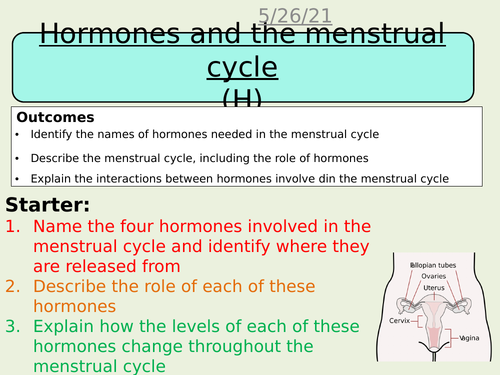 Hormones and the menstrual cycle AQA science trilogy Biology GCSE ...