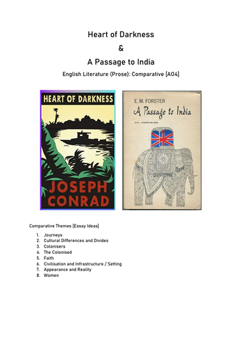 Heart of Darkness and A Passage to India Comparison Booklet | Teaching ...