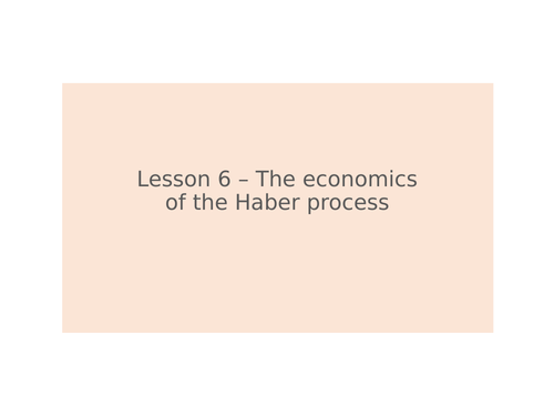 AQA GCSE Chemistry (9-1) - C15.6 - The economics of the Haber process ...