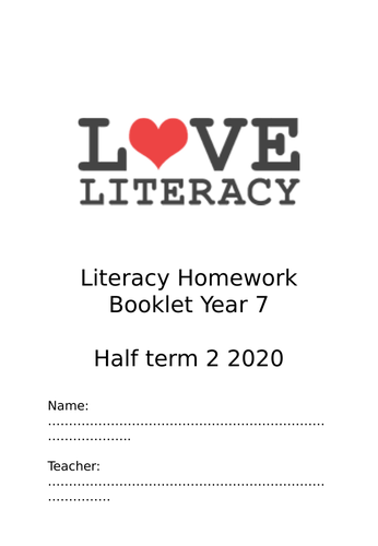 Year 7 Literacy Booklet Half Term 2 | Teaching Resources