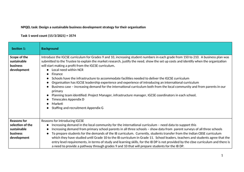 NPQEL- TASK 1 AND TASK 2 | Teaching Resources