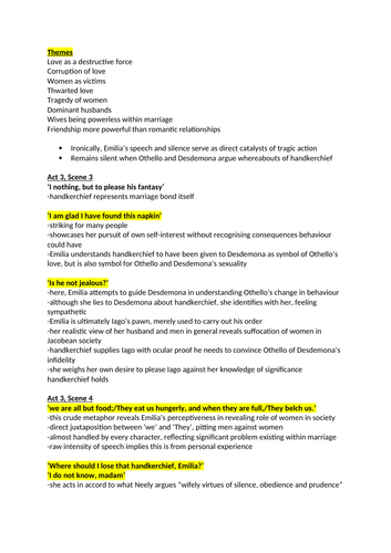 AQA A Level English Literature Othello Revision | Teaching Resources AQA A Level English Literature Othello Revision | Teaching Resources