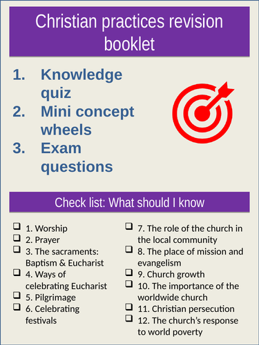 RE AQA Spec A: Revision booklet Christian practices | Teaching Resources RE AQA Spec A: Revision booklet Christian practices | Teaching Resources