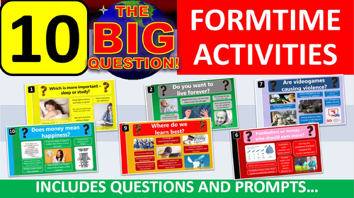10 x The Big Question Form Tutor Time Thinking Skills Activity - Zero ...