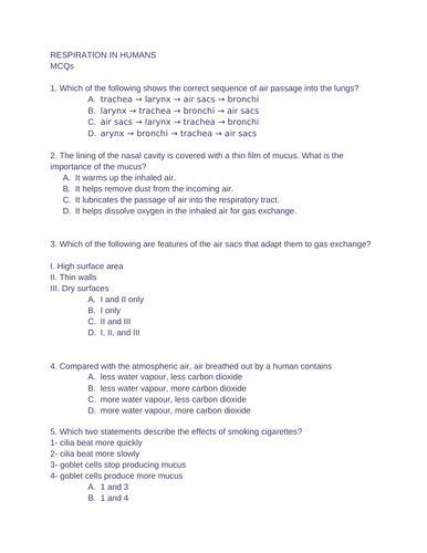 Respiration in Humans | Teaching Resources