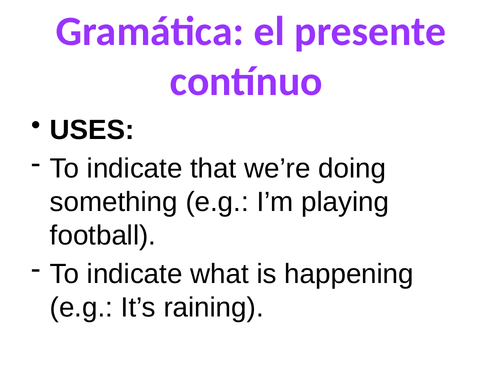 El presente continuo - Spanish present continuous | Teaching Resources