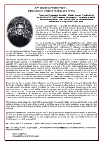 Frankenstein Comprehension | Teaching Resources
