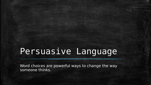Persuasive Language | Teaching Resources
