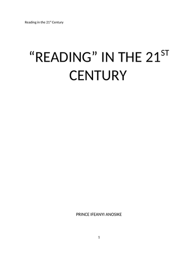 Reading in the 21st Century | Teaching Resources Reading in the 21st Century | Teaching Resources
