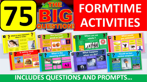 75 x The Big Question Form Tutor Time Activity - Zero Preparation ...