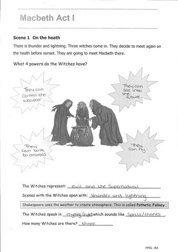 LAB Macbeth worksheets - plot (+answers) | Teaching Resources