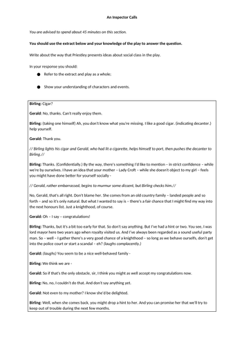 An Inspector Calls: Social Class | Teaching Resources An Inspector Calls: Social Class | Teaching Resources