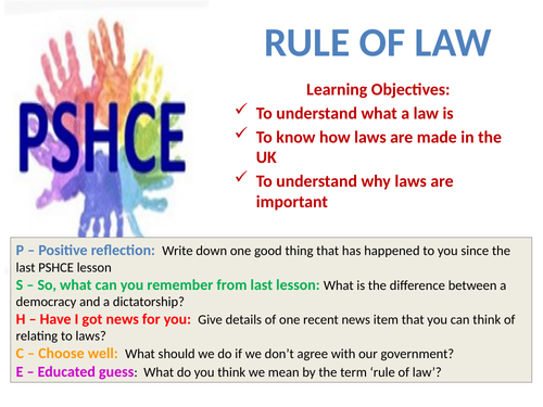 Rule of law - PSHCE | Teaching Resources