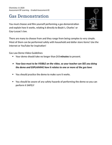 Boyle's Law, Charles Law, Gay-Lussac's Law Assignment Grade 11 ...