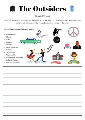The Outsiders English Literature Activity - Historical Context ...