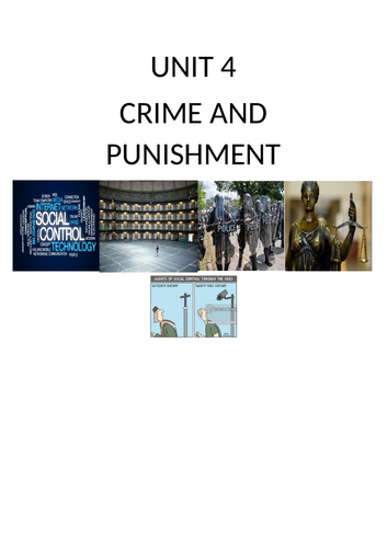 Unit 4 Criminology LO3 booklet for 3.1 & 3.4 | Teaching Resources