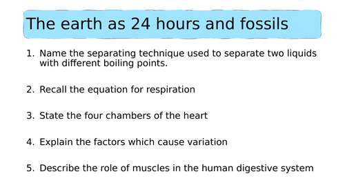 The Earth and Fossils | Teaching Resources