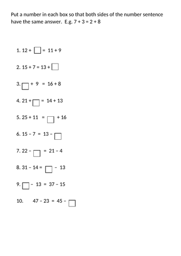 Missing number addition / subtraction and multiplication / division ...