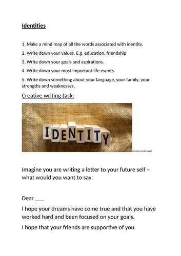 Identities | Teaching Resources