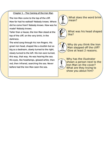 DERIC Reading Comprehension Chapter 1 Iron Man | Teaching Resources