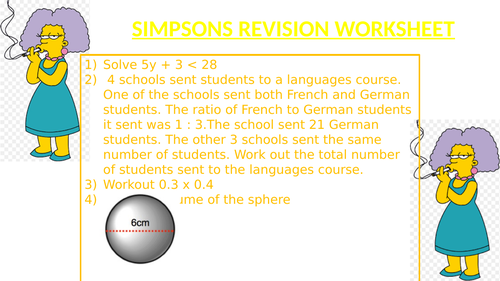 SIMPSONS REVISION WORKSHEET 15 | Teaching Resources