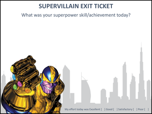 Supervillain Exit Ticket | Teaching Resources