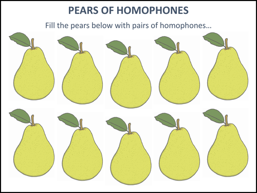 Pear Homophone Activity