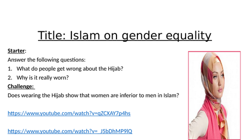 Islamic teachings on gender equality | Teaching Resources