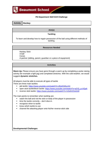 Hockey Skill Drill Challenge - Tackling & Recapping Previous Sessions ...