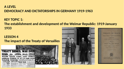 A LEVEL DEMOCRACY AND DICTATORSHIP IN GERMANY LESSON 4: THE IMPACT OF ...