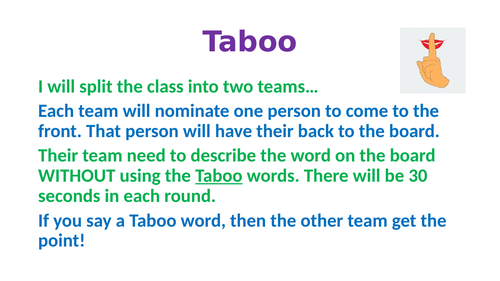 Taboo review game for GCSE English Literature and Language | Teaching ...
