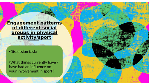 Edexcel GCSE PE Engagement patterns of different social groups lesson ...