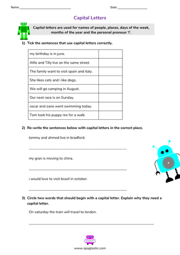 Capital letters | Teaching Resources