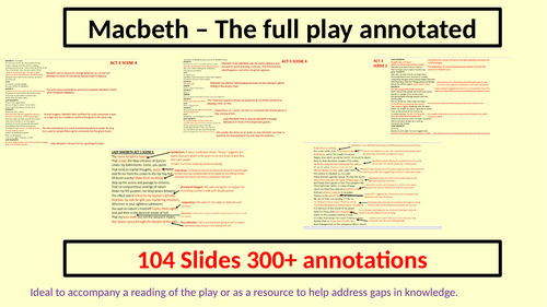 Macbeth Full Play Annotated | Teaching Resources