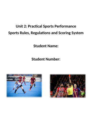 Unit 2 Practical Sports Performance (Rules, Regs & Scoring System ...