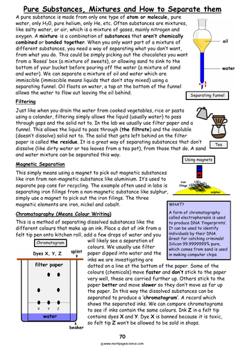 Pure Substances, Mixtures and Separation | Teaching Resources