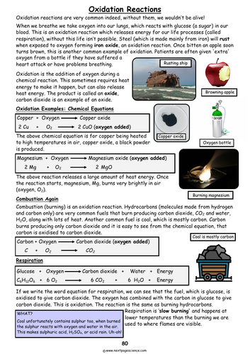 Oxidation Reactions | Teaching Resources