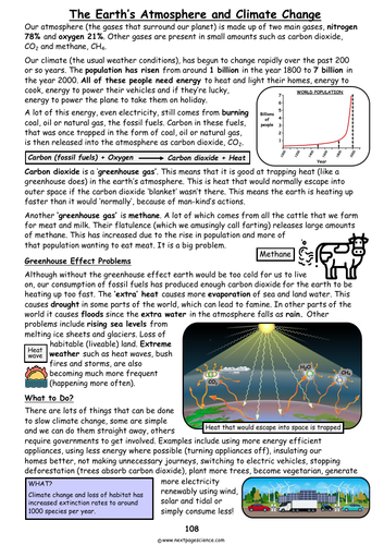 Earth's Atmosphere and Climate Change | Teaching Resources