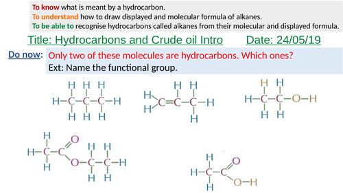 Hydrocarbons and crude oil intro | Teaching Resources