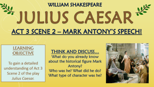 Julius Caesar - William Shakespeare - Act 3 Scene 2 - Mark Antony's ...