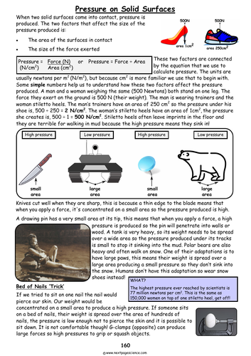 Pressure on Surfaces | Teaching Resources