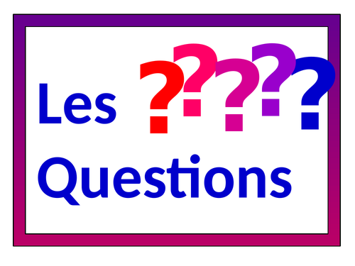 French Question Word Display | Teaching Resources
