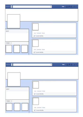 Blank Facebook Profile Template Worksheet