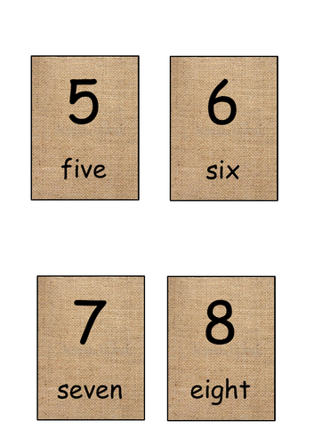 1-20 Hessian Flashcards | Teaching Resources
