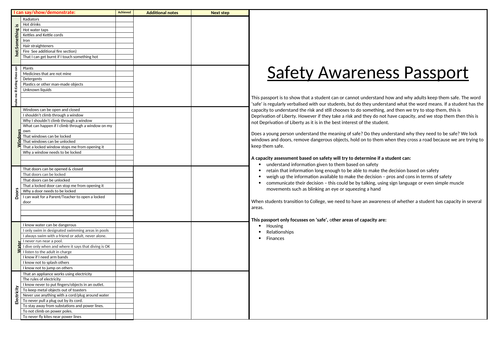 Safety Awareness Passport | Teaching Resources