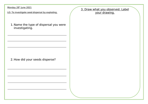 Seed Dispersal - Experiment | Teaching Resources