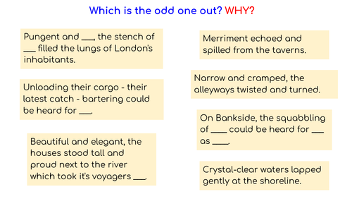 UKS2 - Tudor London setting description - lessons, model and sentence ...