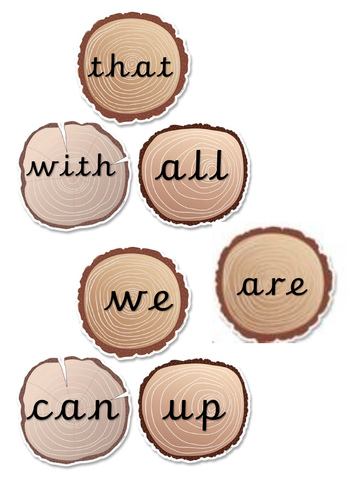Tricky words/ red words on logs | Teaching Resources