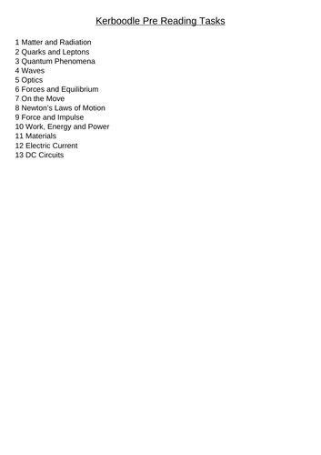 Physics Reading Tasks | Teaching Resources Physics Reading Tasks | Teaching Resources